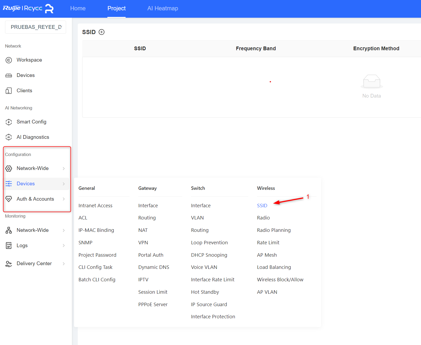 Creación de grupos de APs con distinto SSID a través de Ruijie Cloud ...