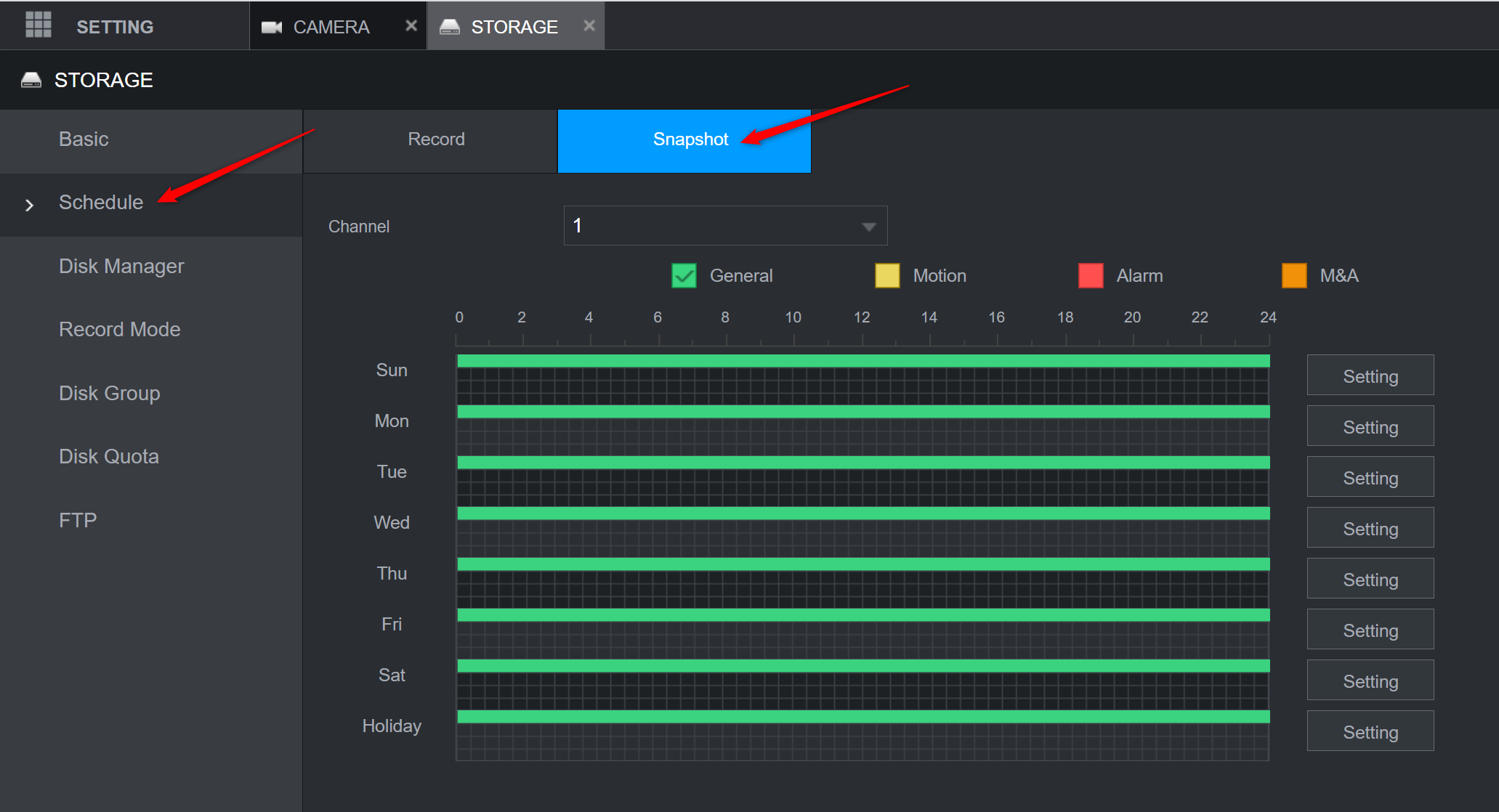 Captura programada en NVR / XVR de X-Security/Dahua – Visiotech