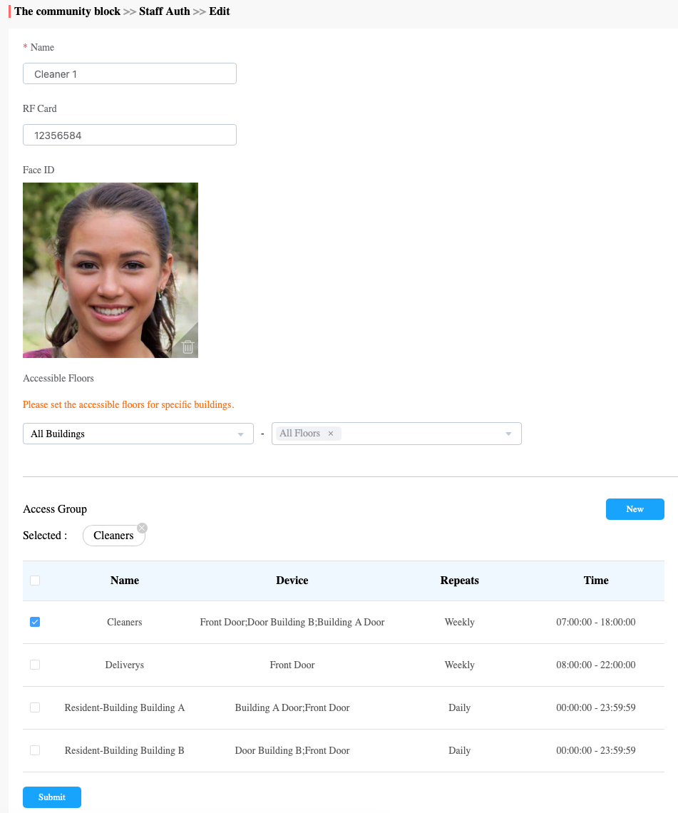12 - Akuvox eCloud - Property manager - Visitor & Staff menu tab – Visiotech