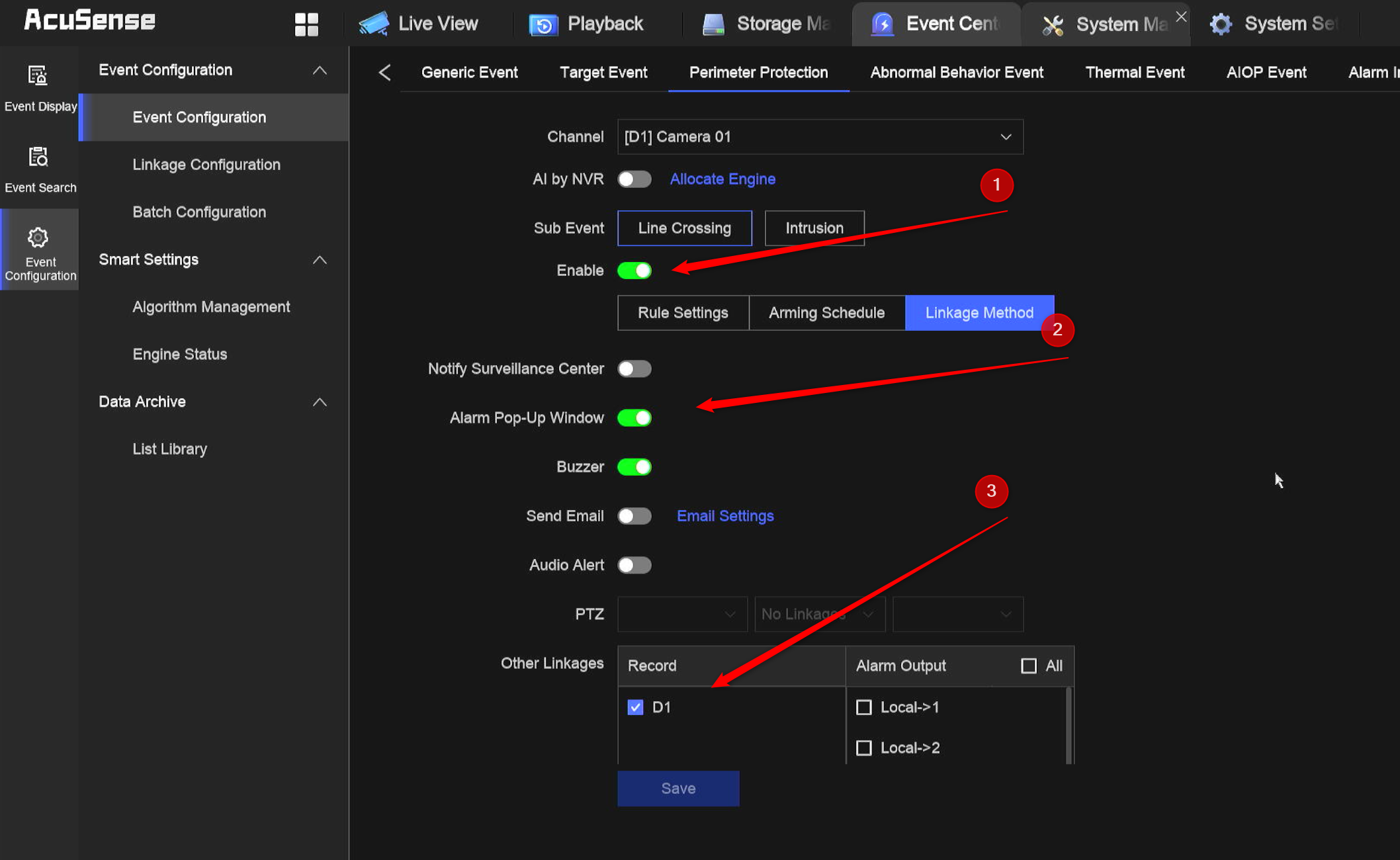 Event pop-up window configuration on the monitor of a HIKVISION recorder – Visiotech