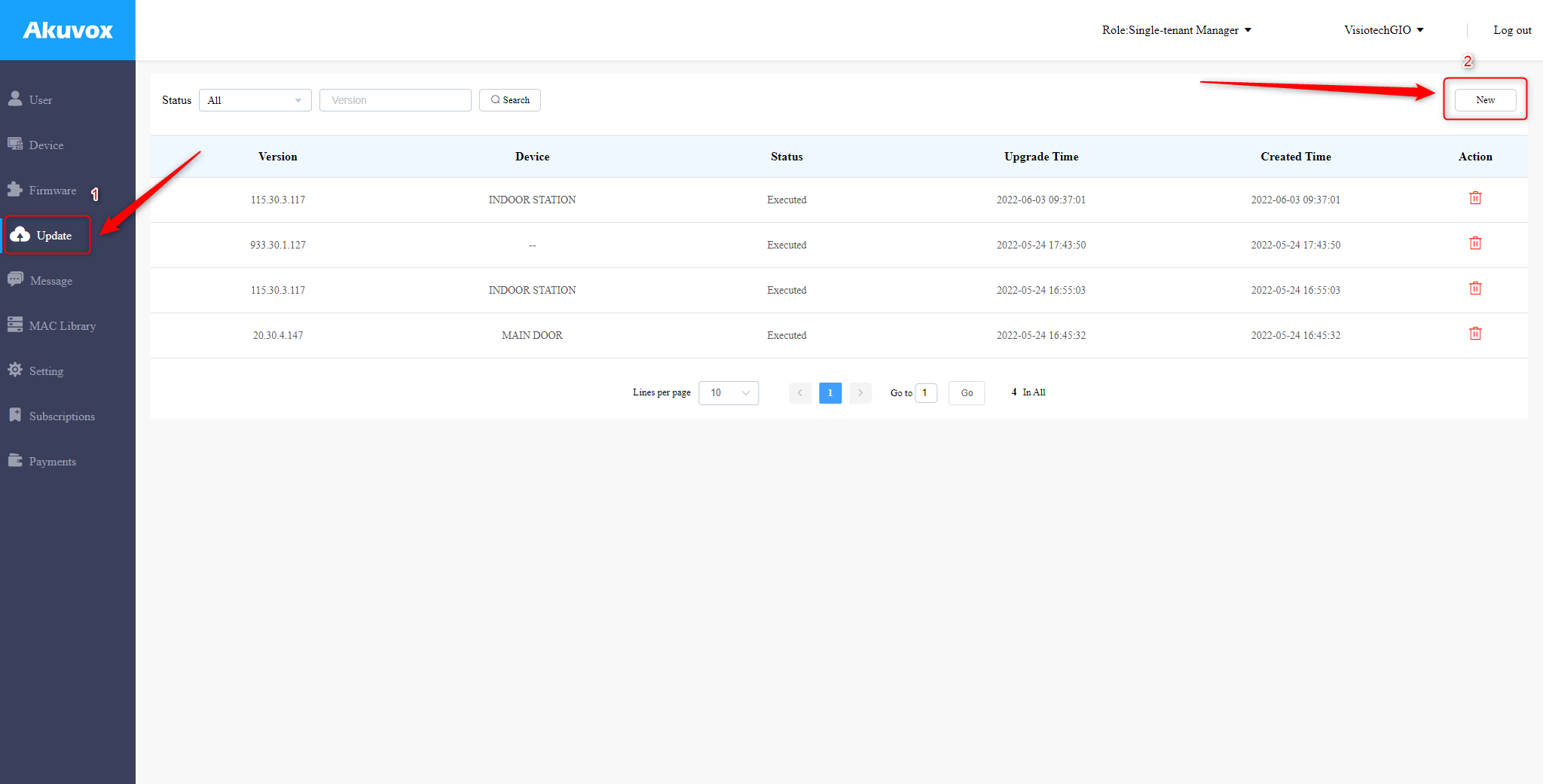 Remote firmware upgrade – Visiotech