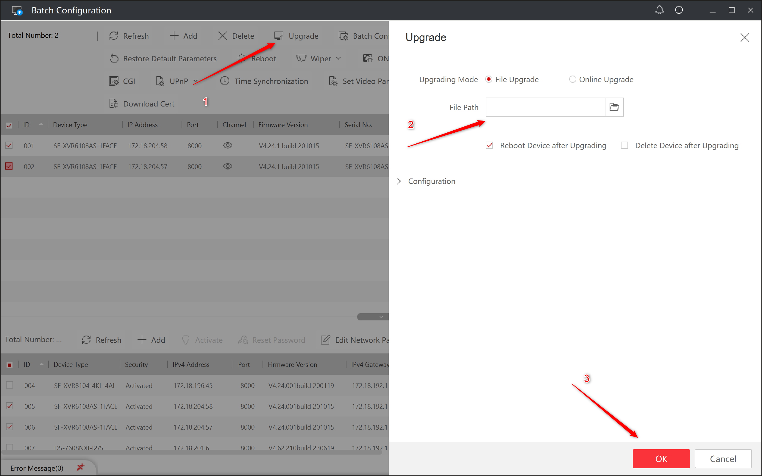 How to upload bulk firmware to Hikvision with BatchConfigTool – Visiotech