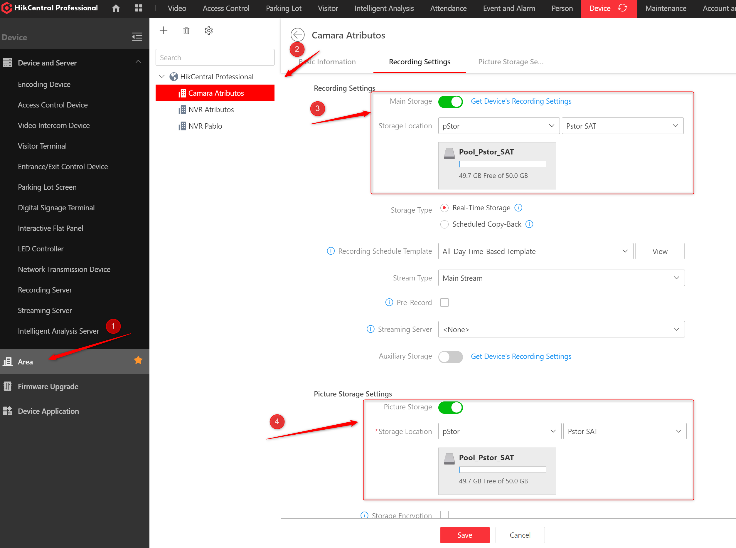 PSTOR-Konfiguration in der Hikvision Hik Central Software – Visiotech
