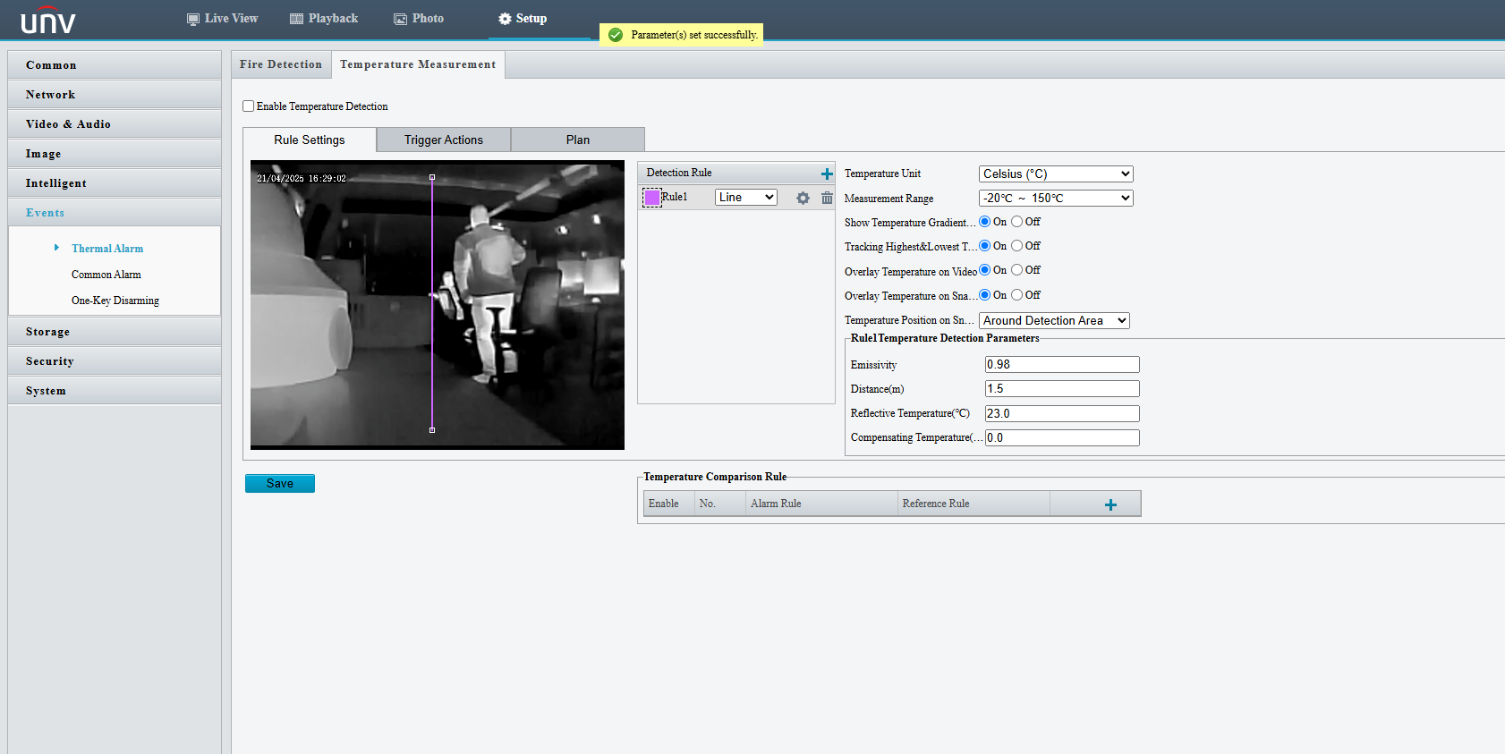 SMOKE/FIRE/TEMPERATURE DETECTION CONFIGURATION IN UNIVIEW CAMERA – Visiotech
