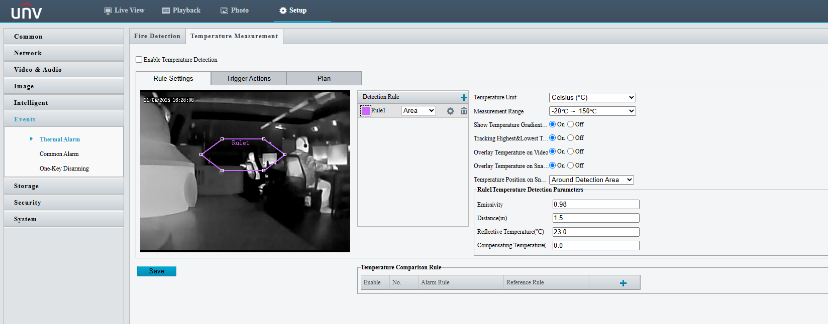 SMOKE/FIRE/TEMPERATURE DETECTION CONFIGURATION IN UNIVIEW CAMERA – Visiotech