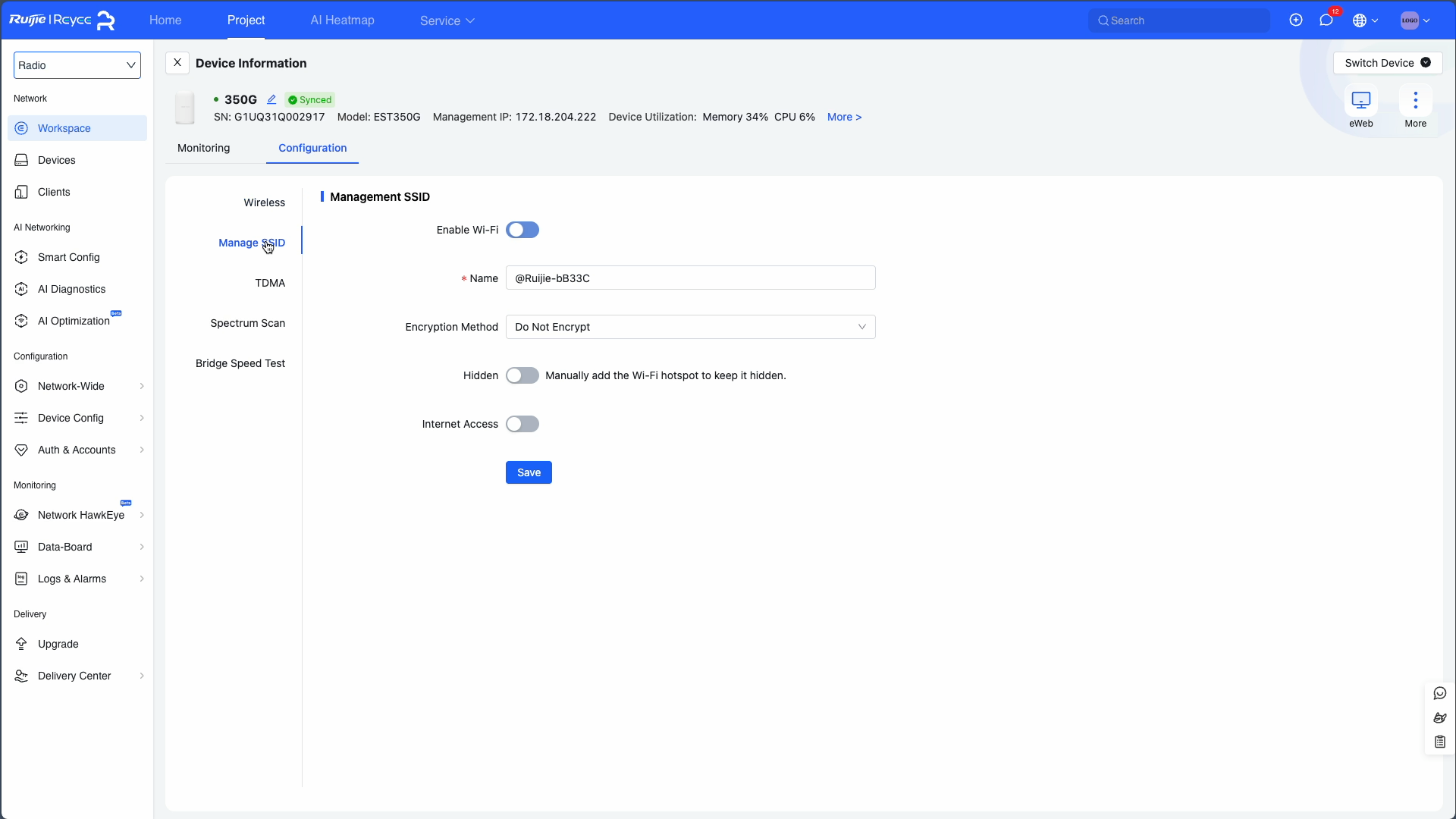 Een lokale SSID toevoegen met internettoegang met de nieuwe Reyee EST ...