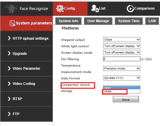 Cancellation of records in FACE-TEMP / FACE-TEMP-T – Visiotech
