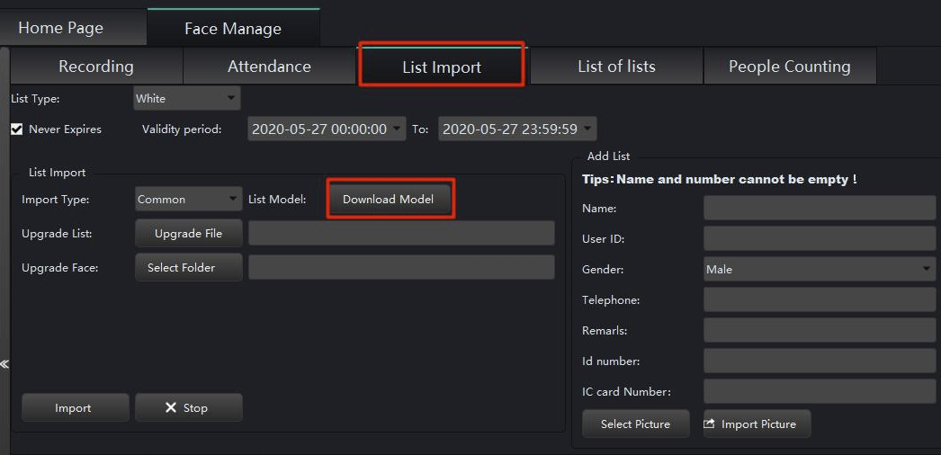 Loading users from FACE-TEMP SVMS2000 software – Visiotech