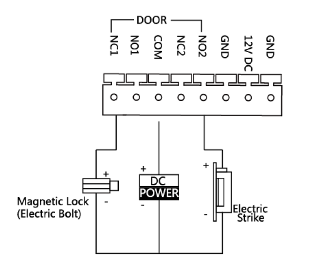 Connection diagram of an electric lock on Safire 2nd generation Video ...