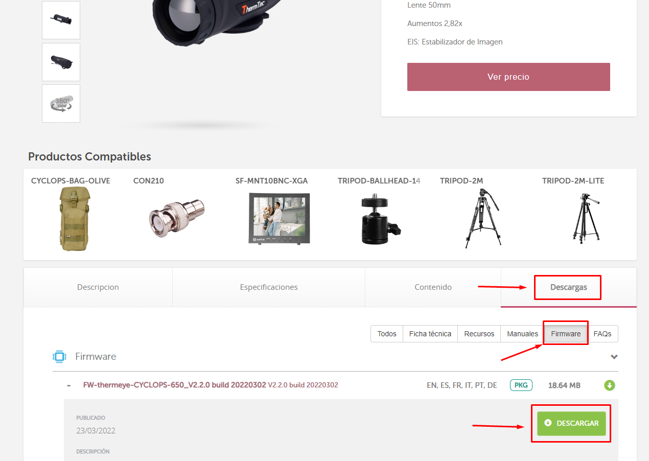 Cómo actualizar el firmware de los Cyclops, ARES y VIDAR – Visiotech