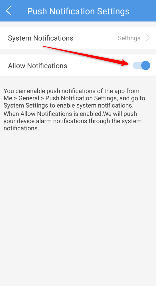 Notificaciones push en aplicación EzView Uniview – Visiotech
