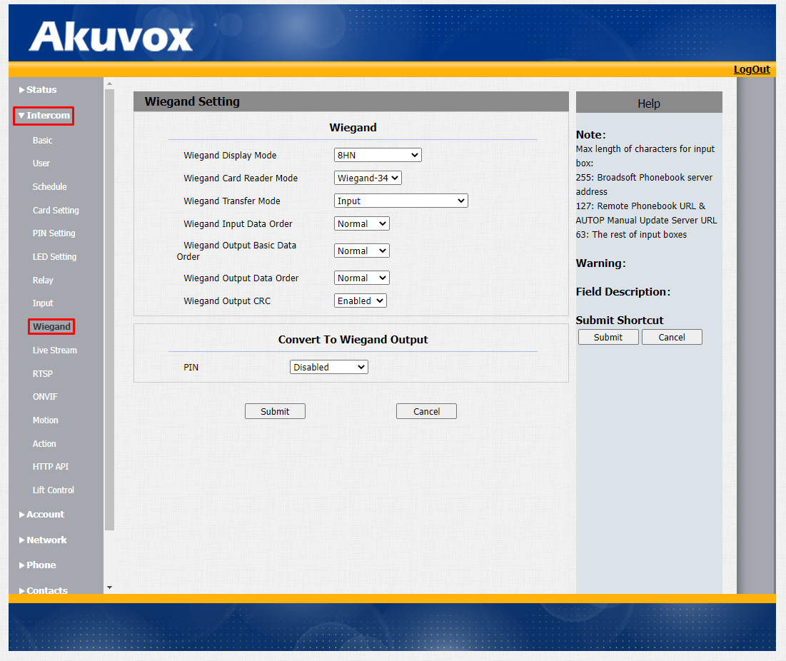 Configurar la conexión Wiegand – Visiotech