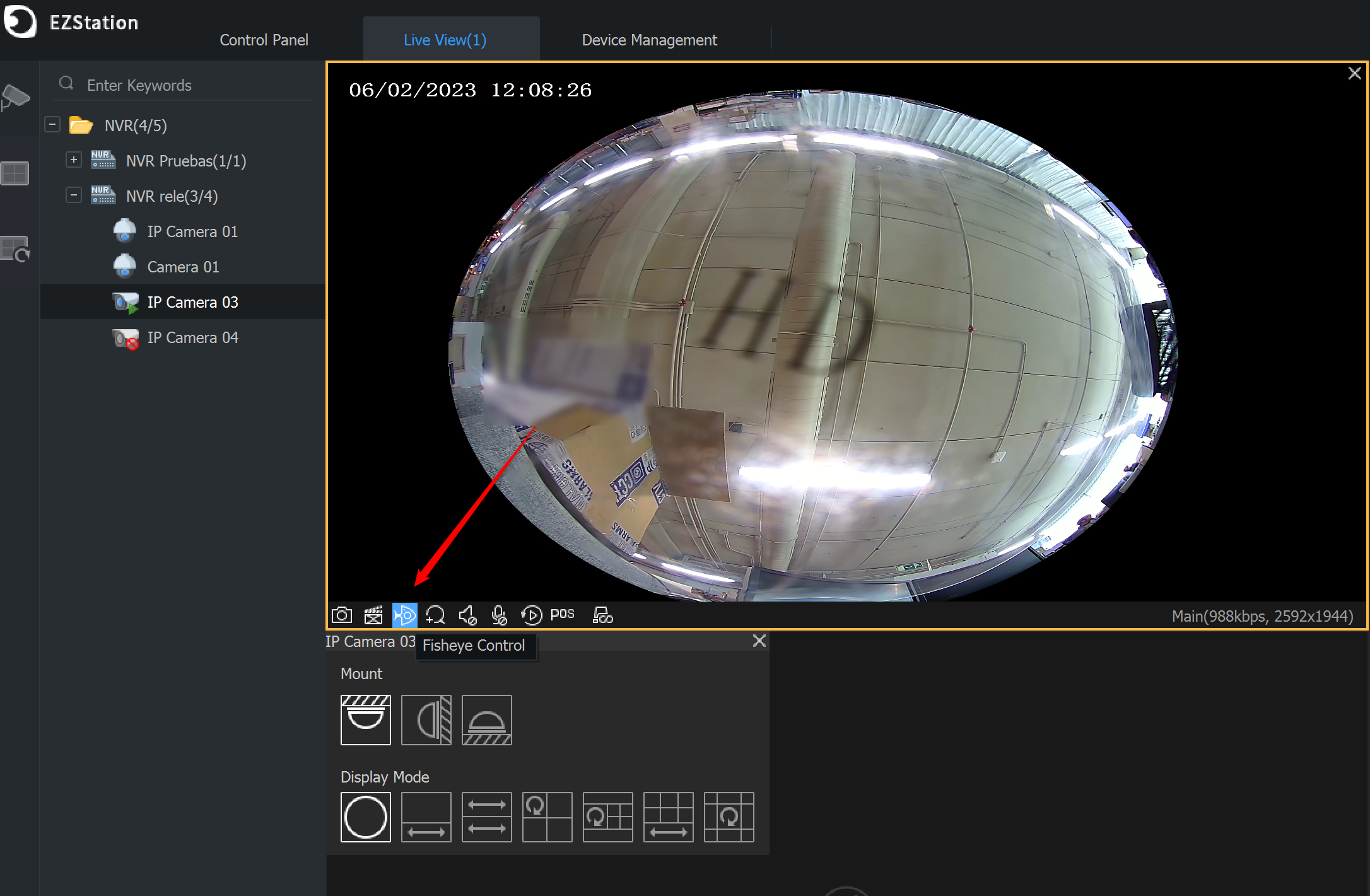Dewarping por software en cámara 360 (fisheye) de Uniview – Visiotech