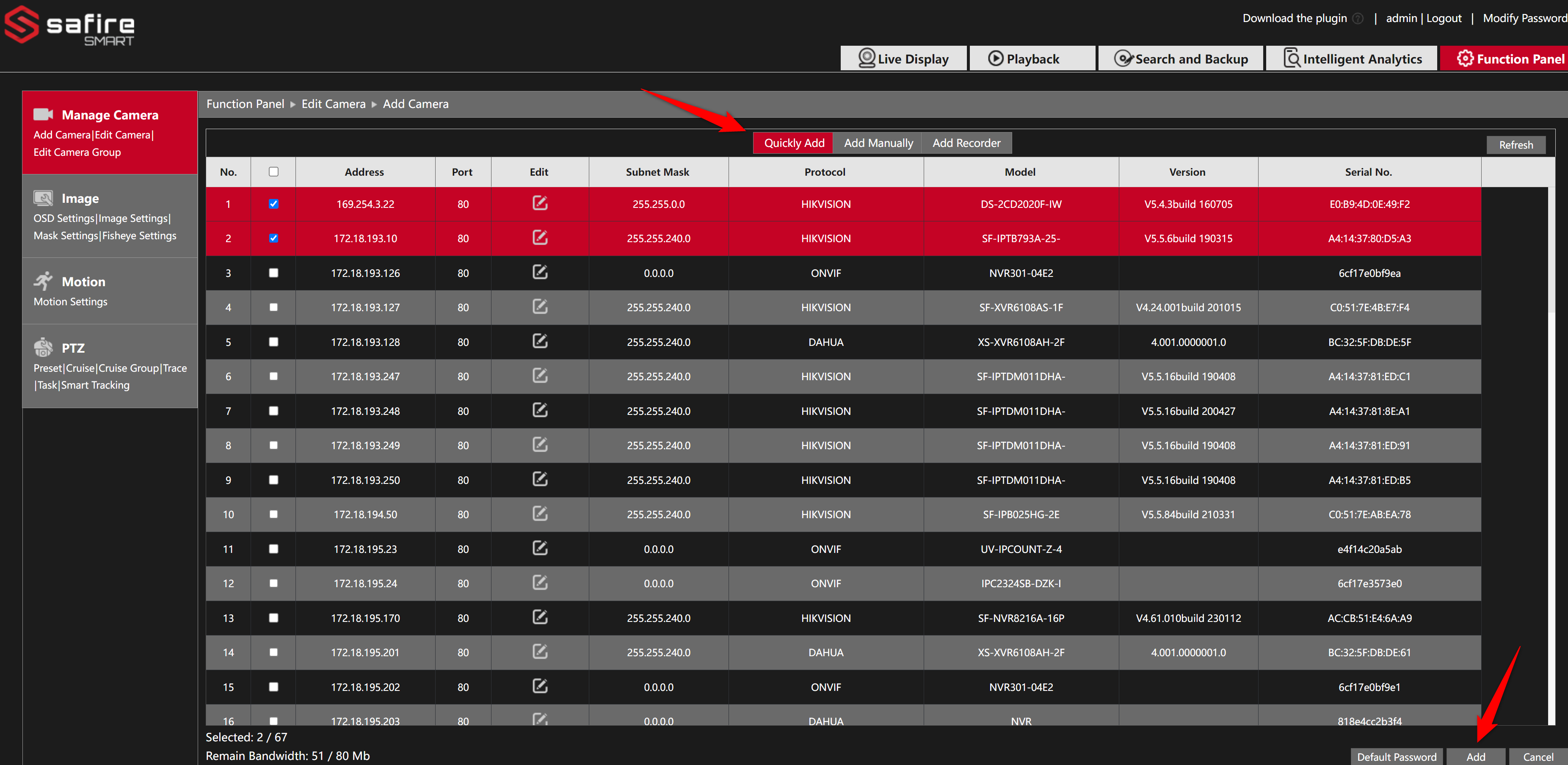 Safire Smart - Adding cameras – Visiotech
