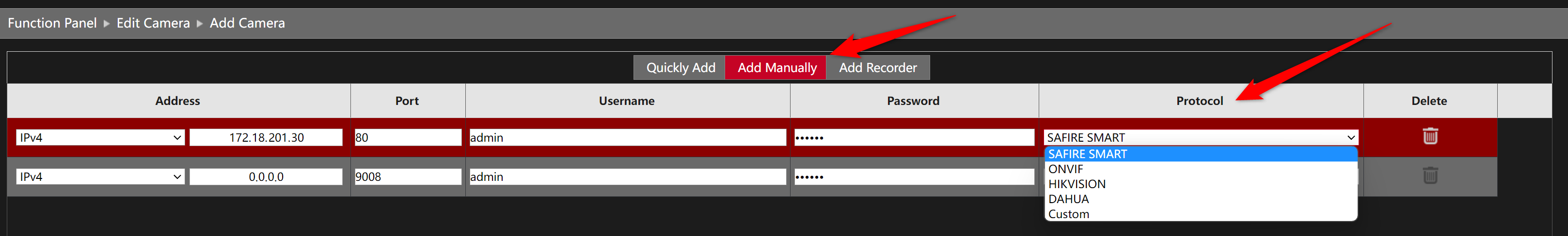Safire Smart - Adding cameras – Visiotech