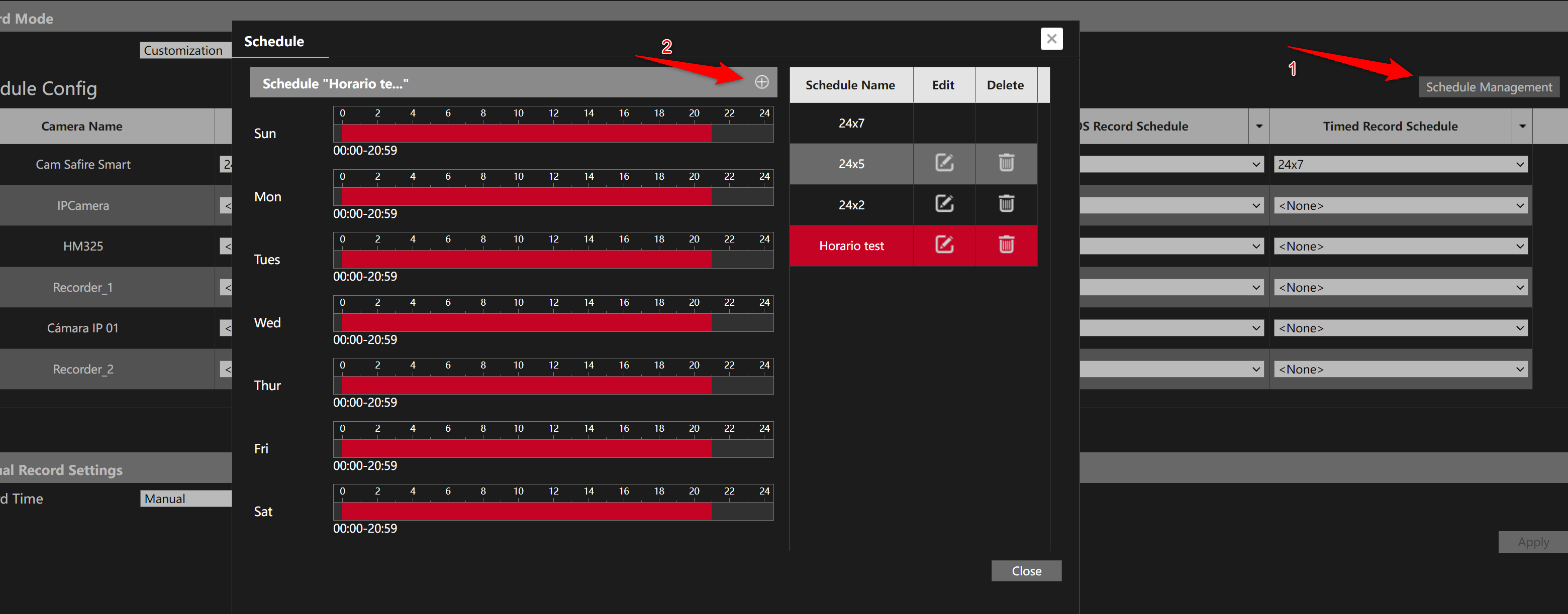 Safire Smart - Recording schedule – Visiotech Safire Smart - Recording schedule – Visiotech